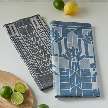 Jacquard Tea Towel - Tree of Life - Gray/White – ShopWright.org